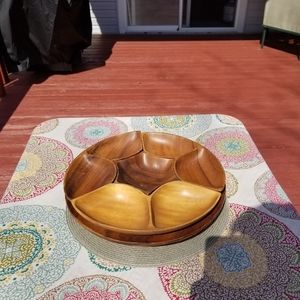 Dining | Mcm Wood Lazy Suzan Appetizer Dish | Poshmark